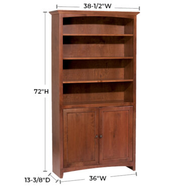 1545 McKenzie 36″W x 72″H Bookcase w/Doors – Whittier Wood Furniture