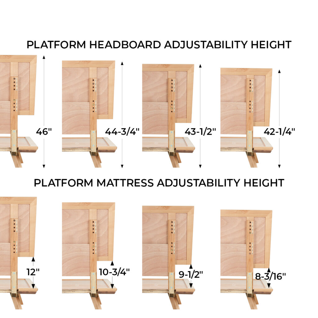 3800DUET Addison Queen Adjustable Headboard Platform Bed – Whittier ...