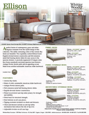 Whittier Wood – Ellison Bedroom Collection – Whittier Wood Furniture